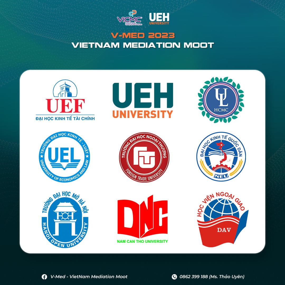 ANNOUNCING UNIVERSITIES PARTICIPATED IN VIETNAM MEDIATION MOOT 2023